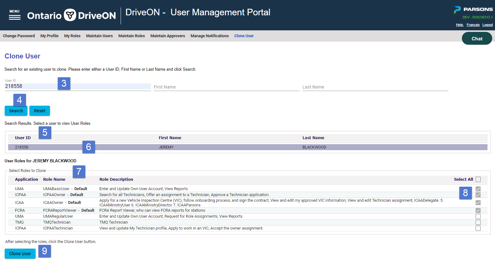 Clone User – Ontario VIC